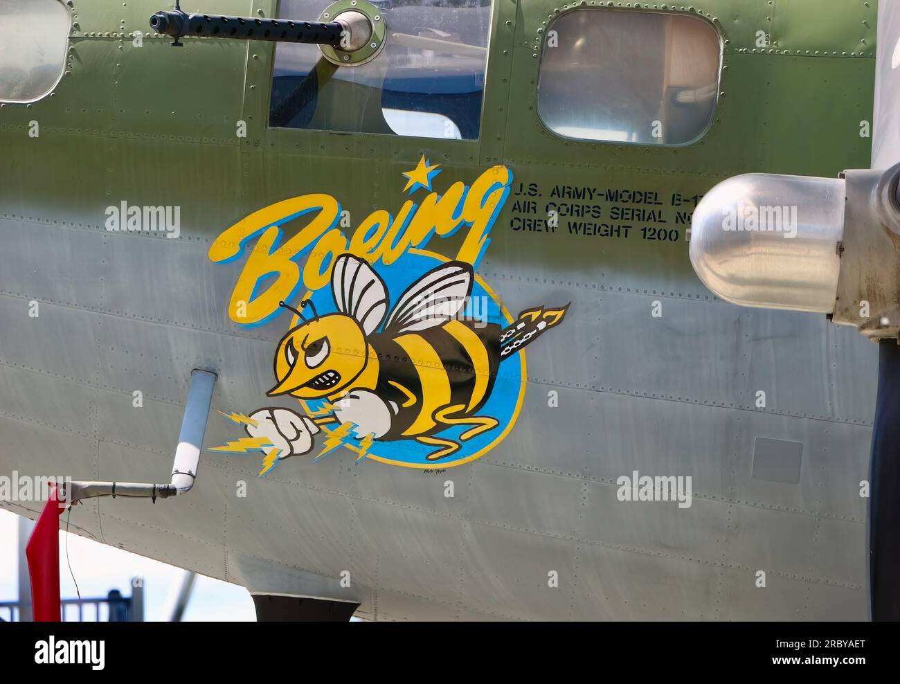 Nose art on the Boeing B-17F Flying Fortress 42-29782 long range World ...