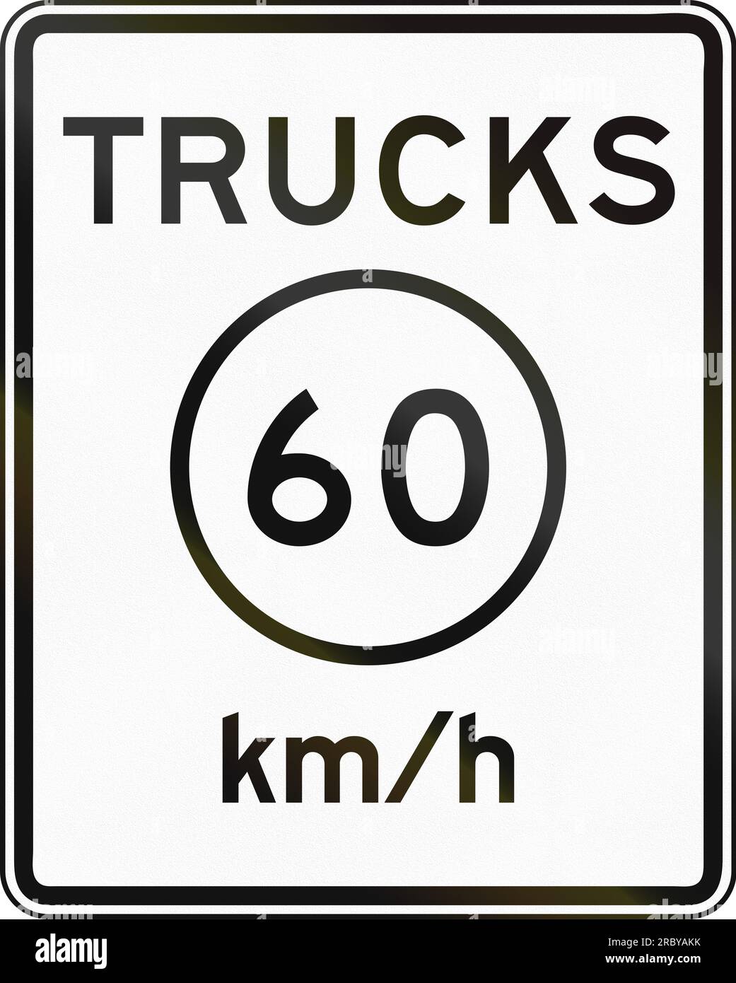 United States metric speed limit sign for trucks Stock Photo - Alamy