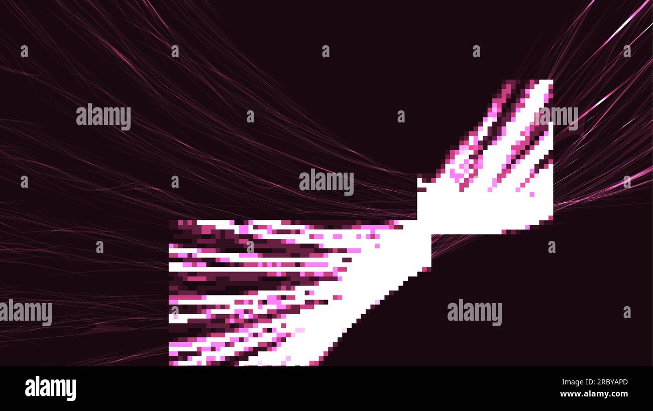 Violet abstract digital high-tech magical cosmic energy electric bright ...