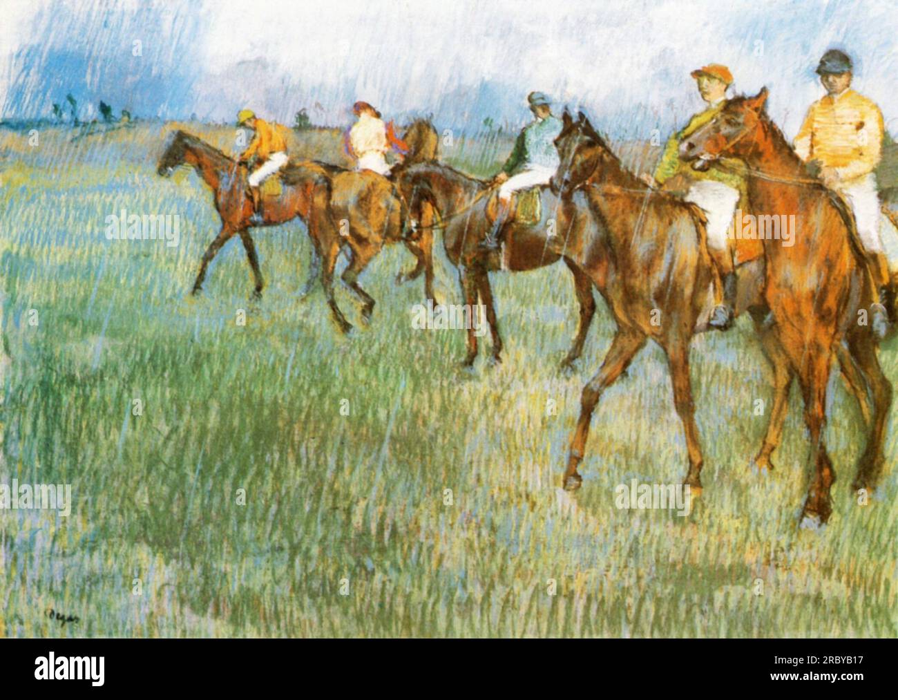Jockeys in the Rain 1886 by Edgar Degas Stock Photo - Alamy