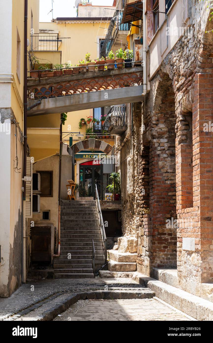 Street scenes in Taormina, Sicily - the pearl of Sicily Stock Photo - Alamy