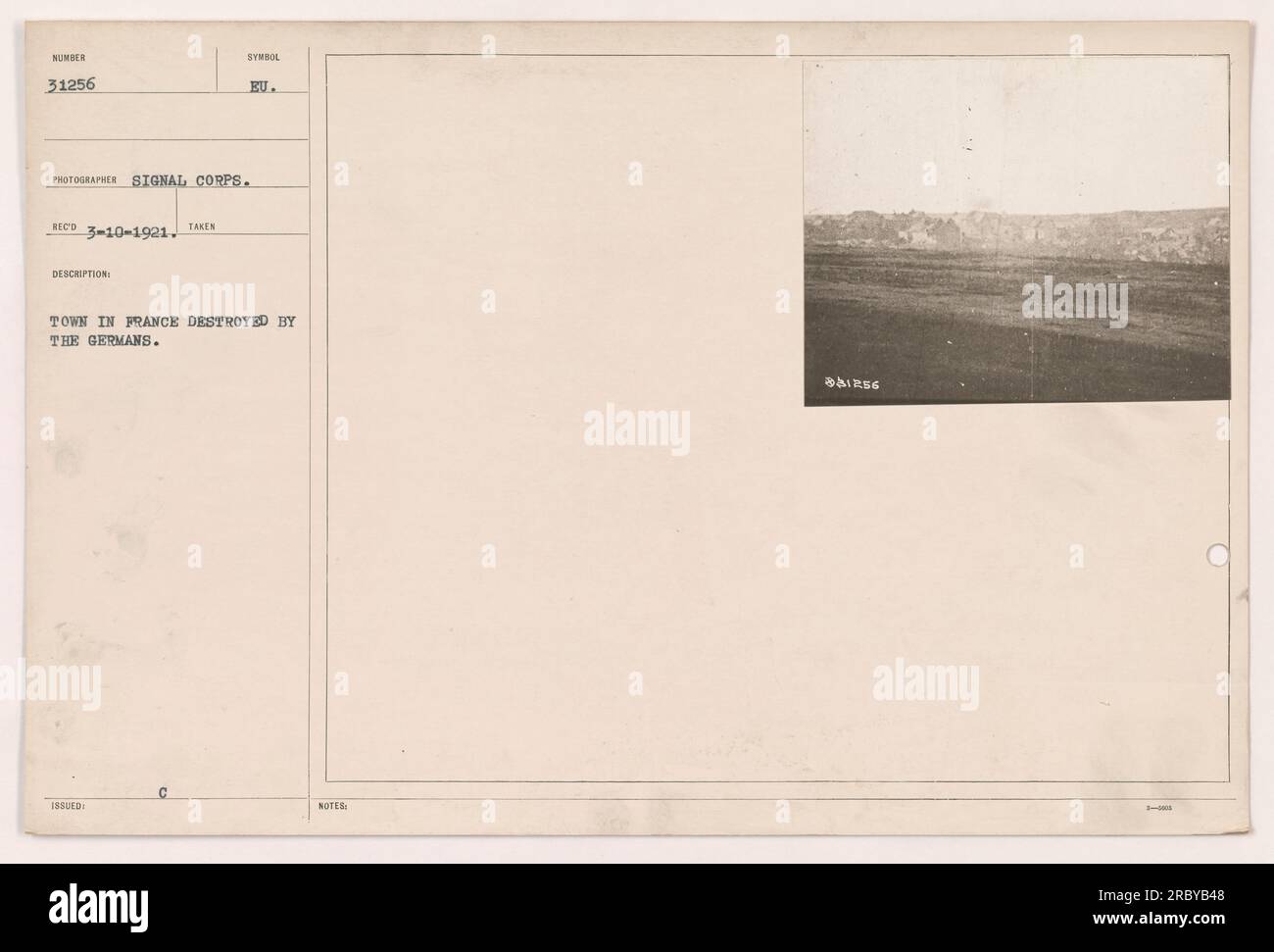 This photograph, taken by a photographer from the Signal Corps, shows a ...