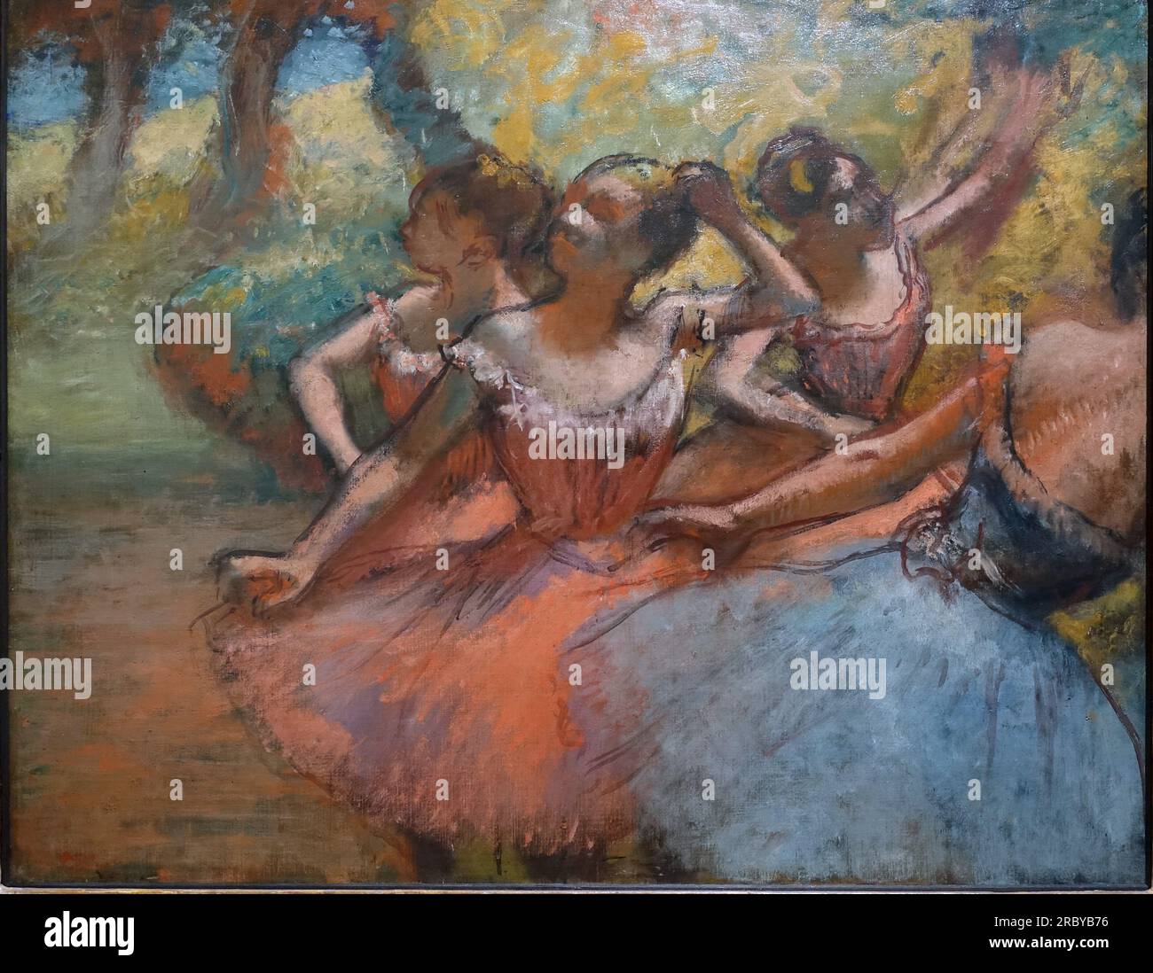 Four Ballerinas on Stage 1890 by Edgar Degas Stock Photo - Alamy