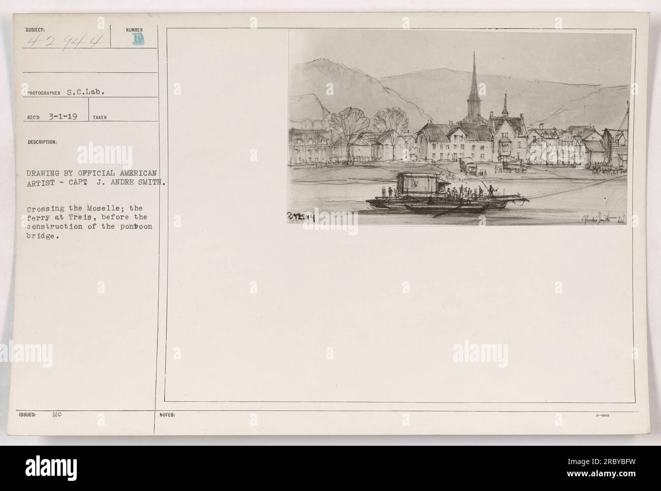 Image 111-SC-42944 depicts a drawing by official American artist ...