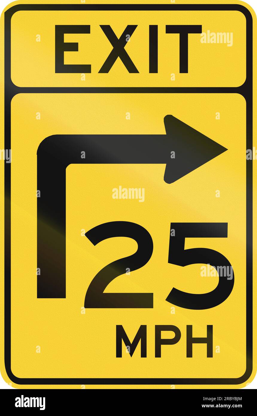Turn with advisory speed sign hi-res stock photography and images - Alamy