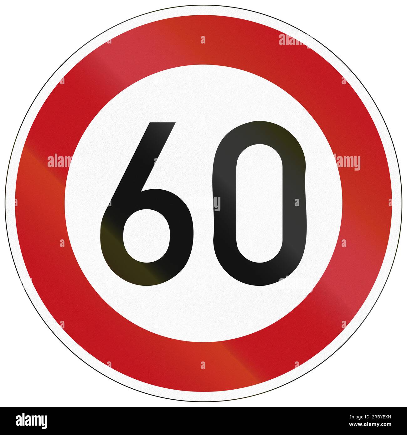 German traffic sign restricting speed to 60 kilometers per hour Stock ...