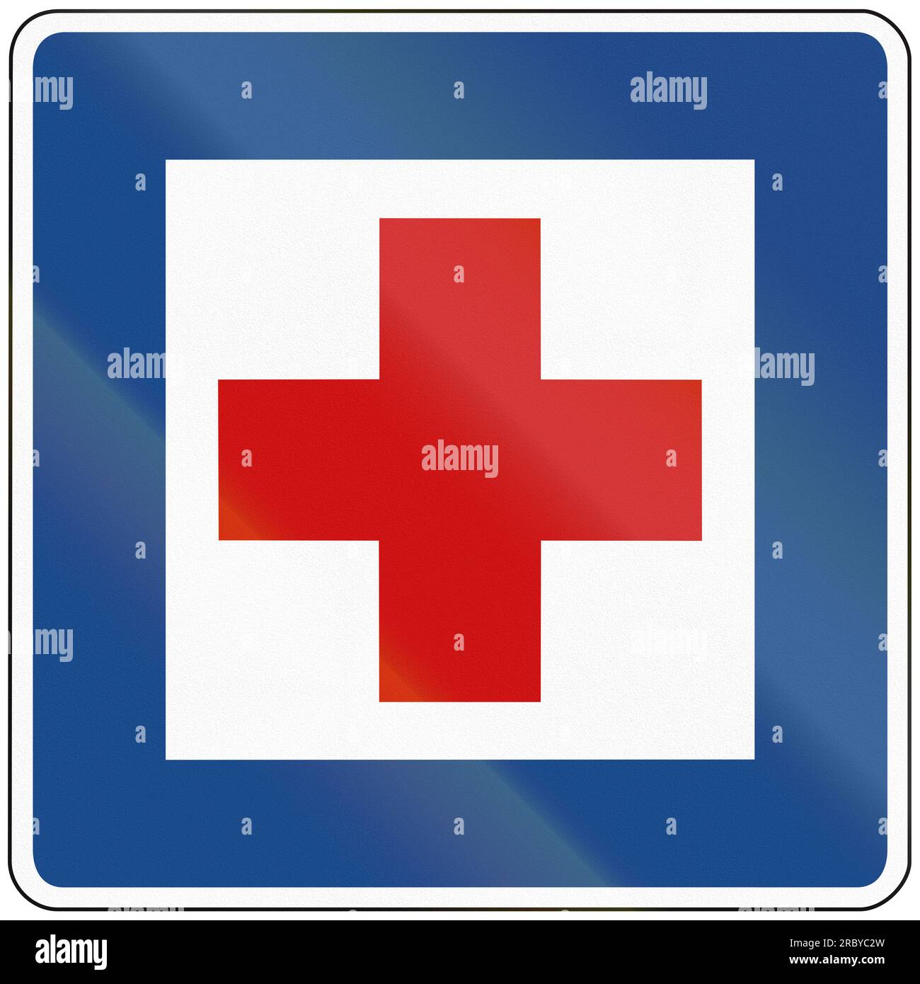Official German traffic sign No. 358/Zeichen 358: First aid or hospital ...