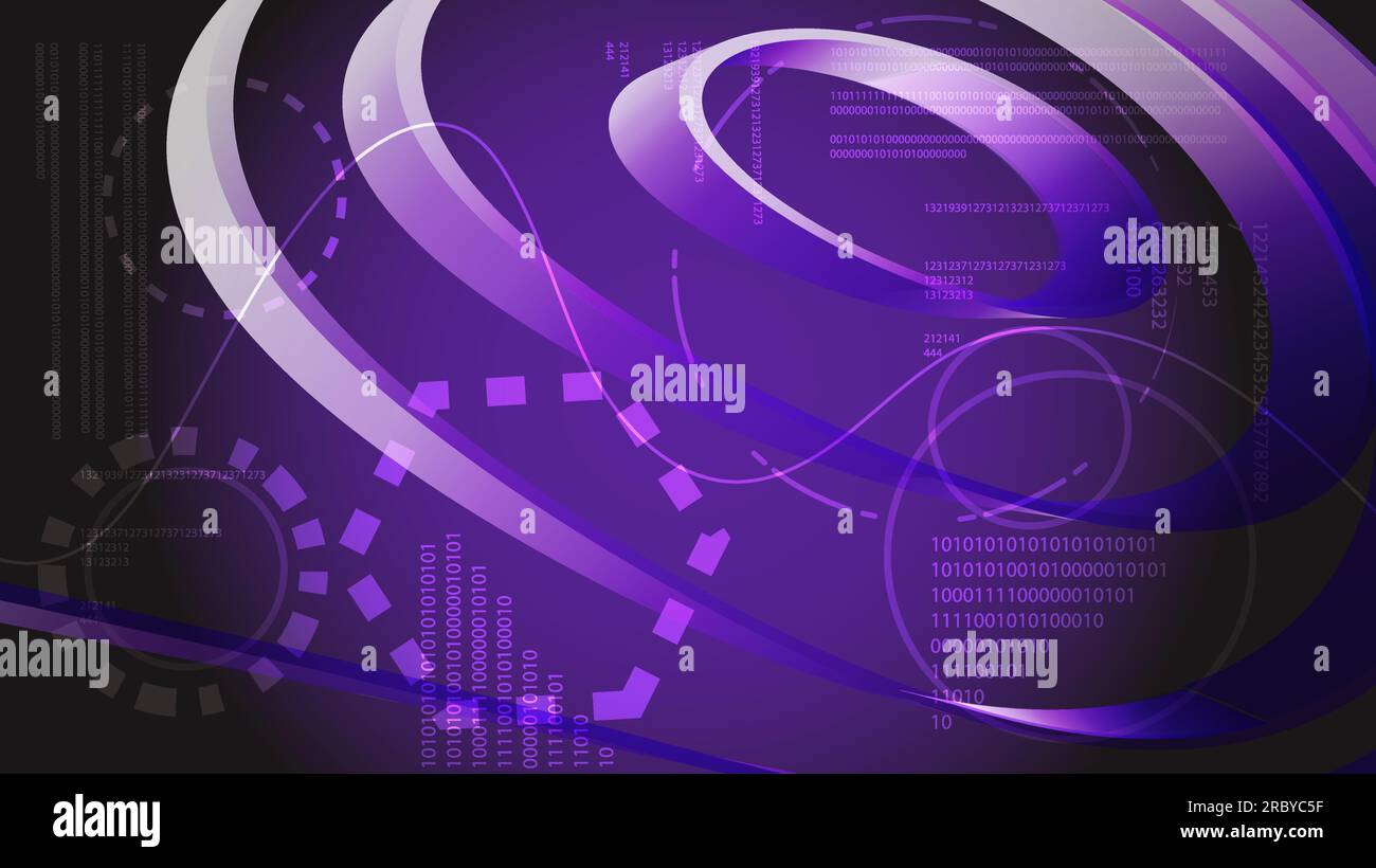 Violet abstract modern energy technology digital HUD display elements ...