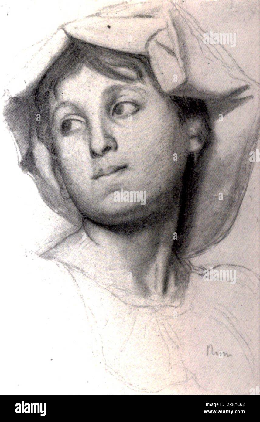 Head of a Young Roman Girl 1856 by Edgar Degas Stock Photo - Alamy