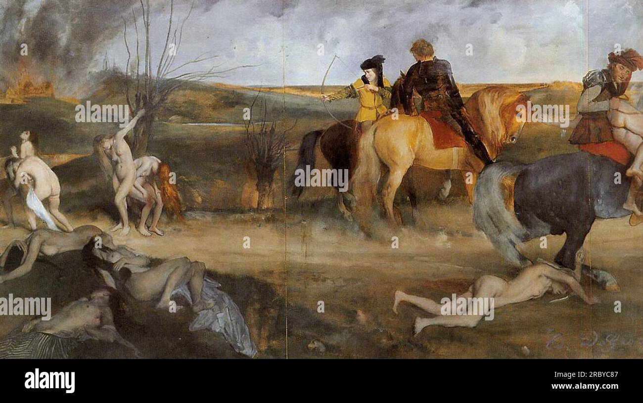 Scene of War in the Middle Ages 1865 by Edgar Degas Stock Photo - Alamy