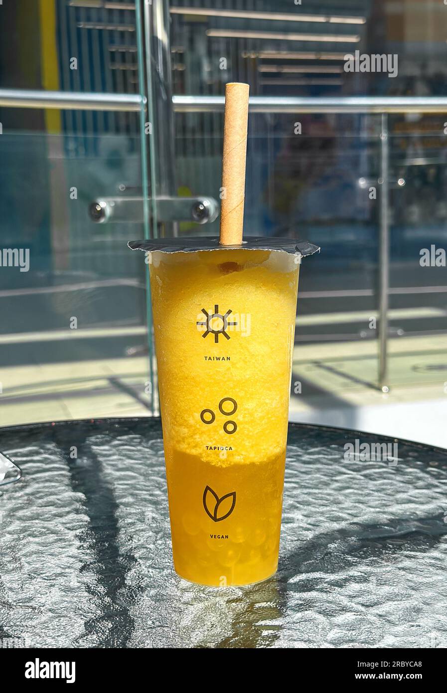 Fruit tapioca drink, Asian vegan beverage Stock Photo - Alamy