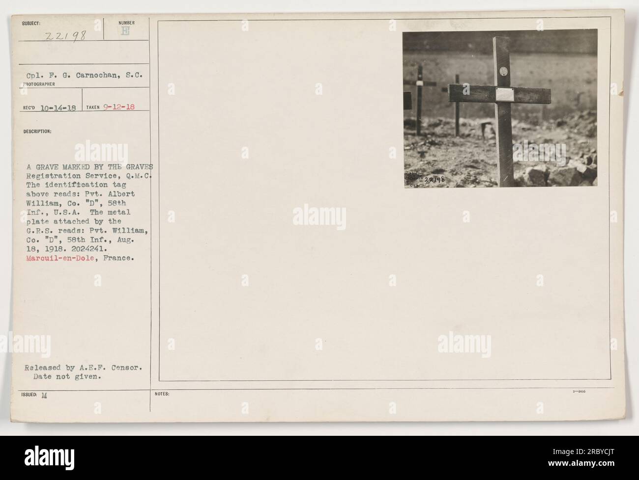 Pvt albert william hi-res stock photography and images - Alamy