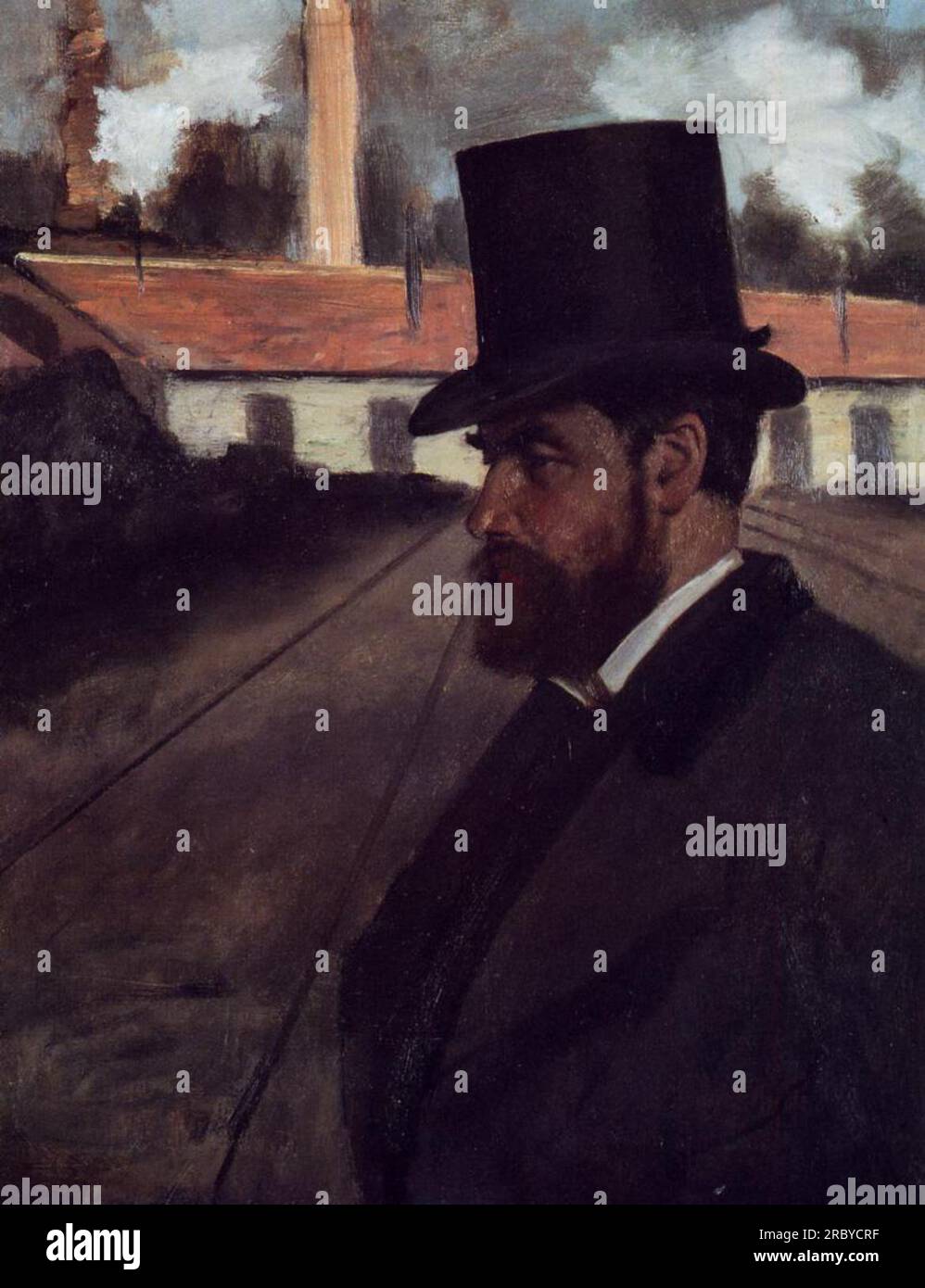 Henri Rouart in front of His Factory 1875 by Edgar Degas Stock Photo ...