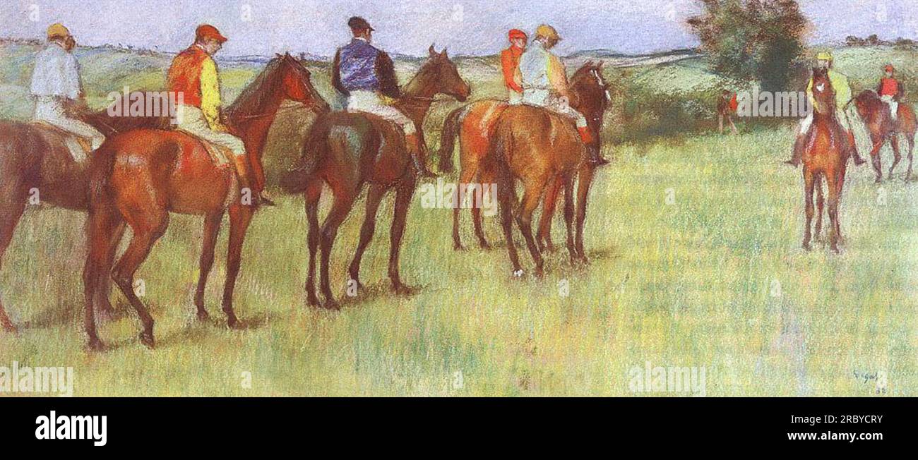 Jockeys 1886 by Edgar Degas Stock Photo - Alamy