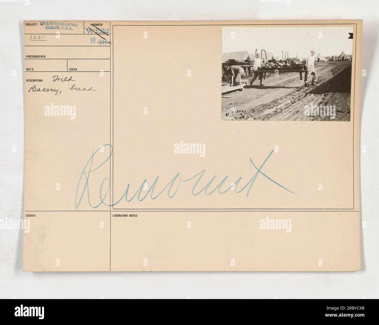 The image shows a field bakery from the Quartermaster Corps of the U.S ...