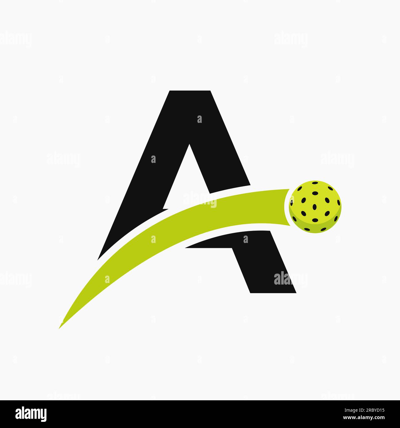 Pickleball Logo On Letter A With Moving Pickleball Icon. Pickleball ...