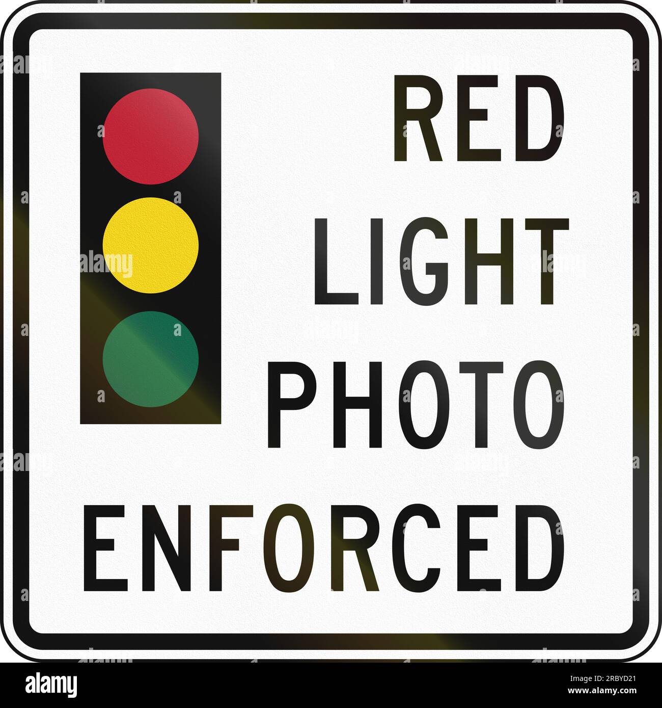 United States red light photo enforced sign, Delaware Stock Photo - Alamy