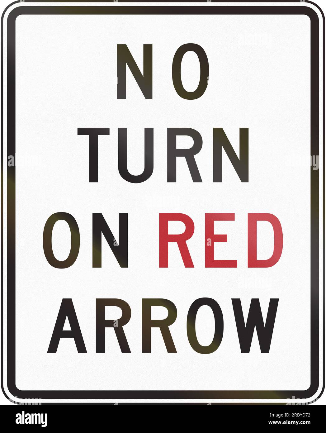 United States traffic sign: No turn on red arrow sign, Maryland Stock ...