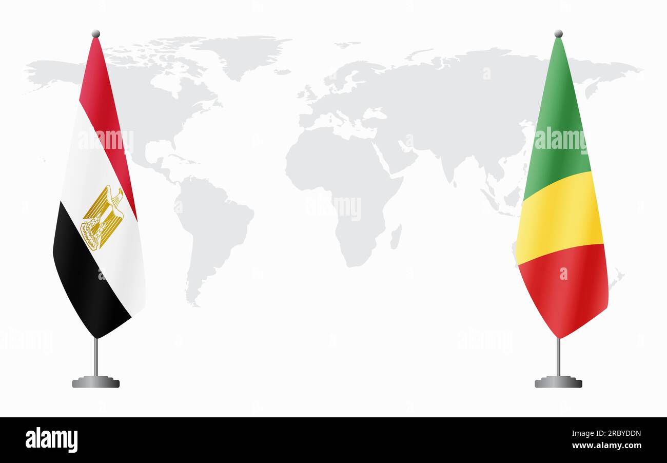Egypt and Congo Brazzaville flags for official meeting against ...