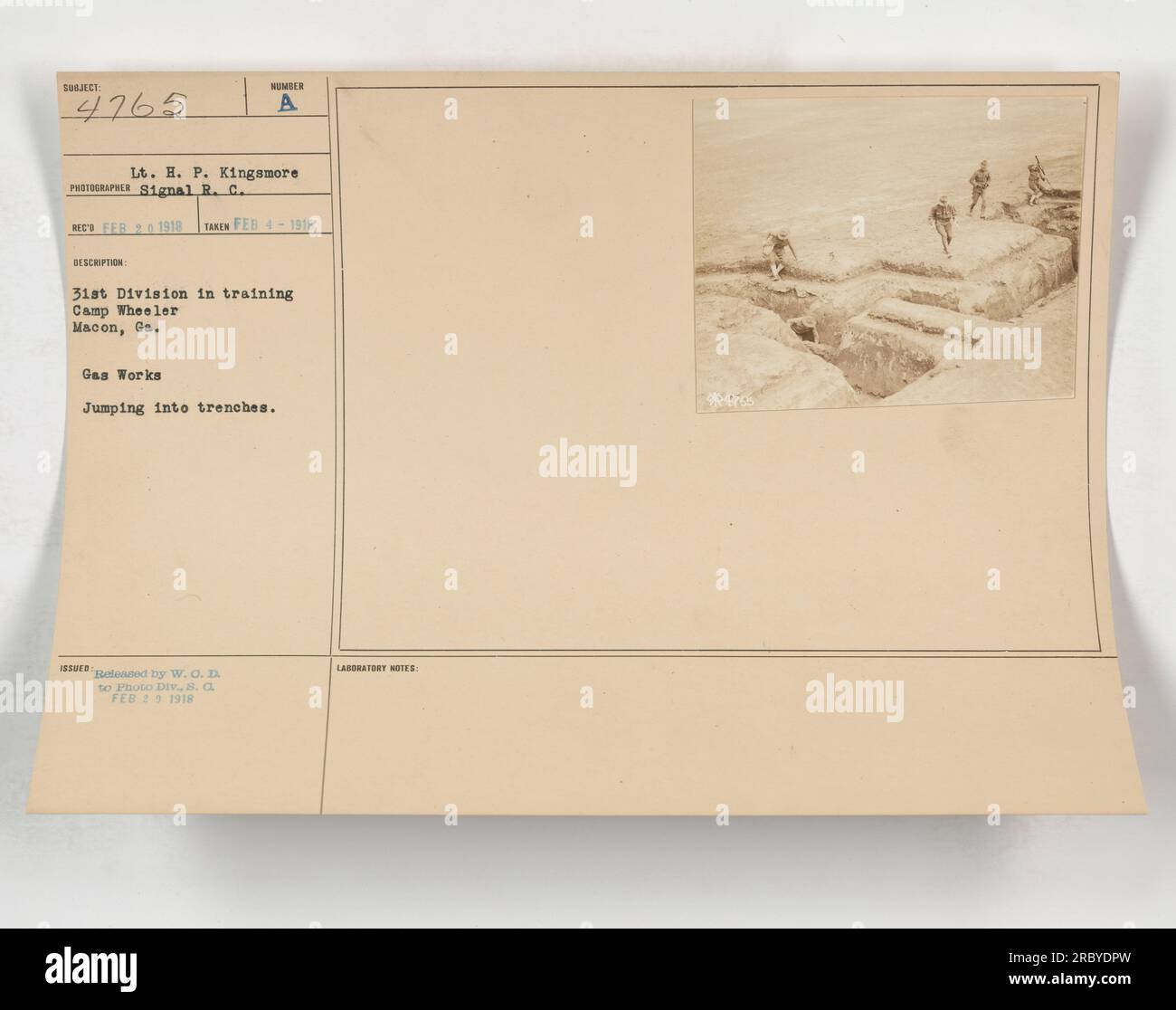 Lt. H. P. Kingsmore of the 31st Division is seen at Camp Wheeler in ...