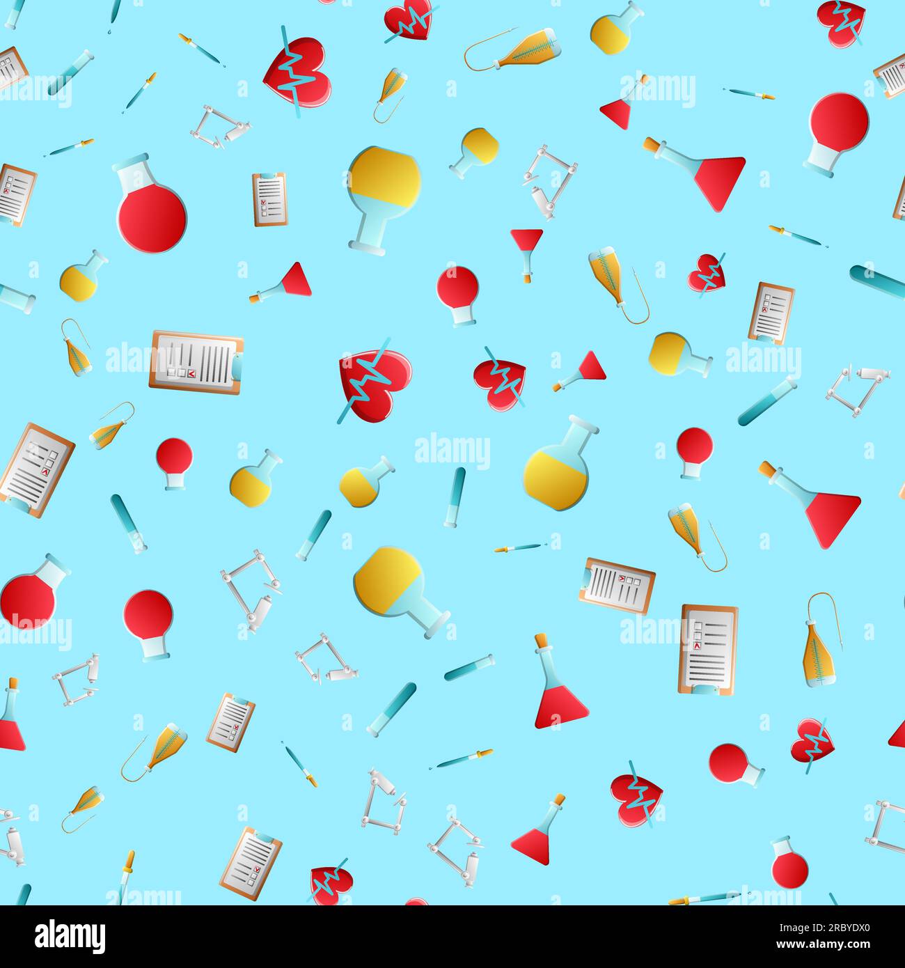 Endless seamless pattern of medical scientific medical objects icons of ...