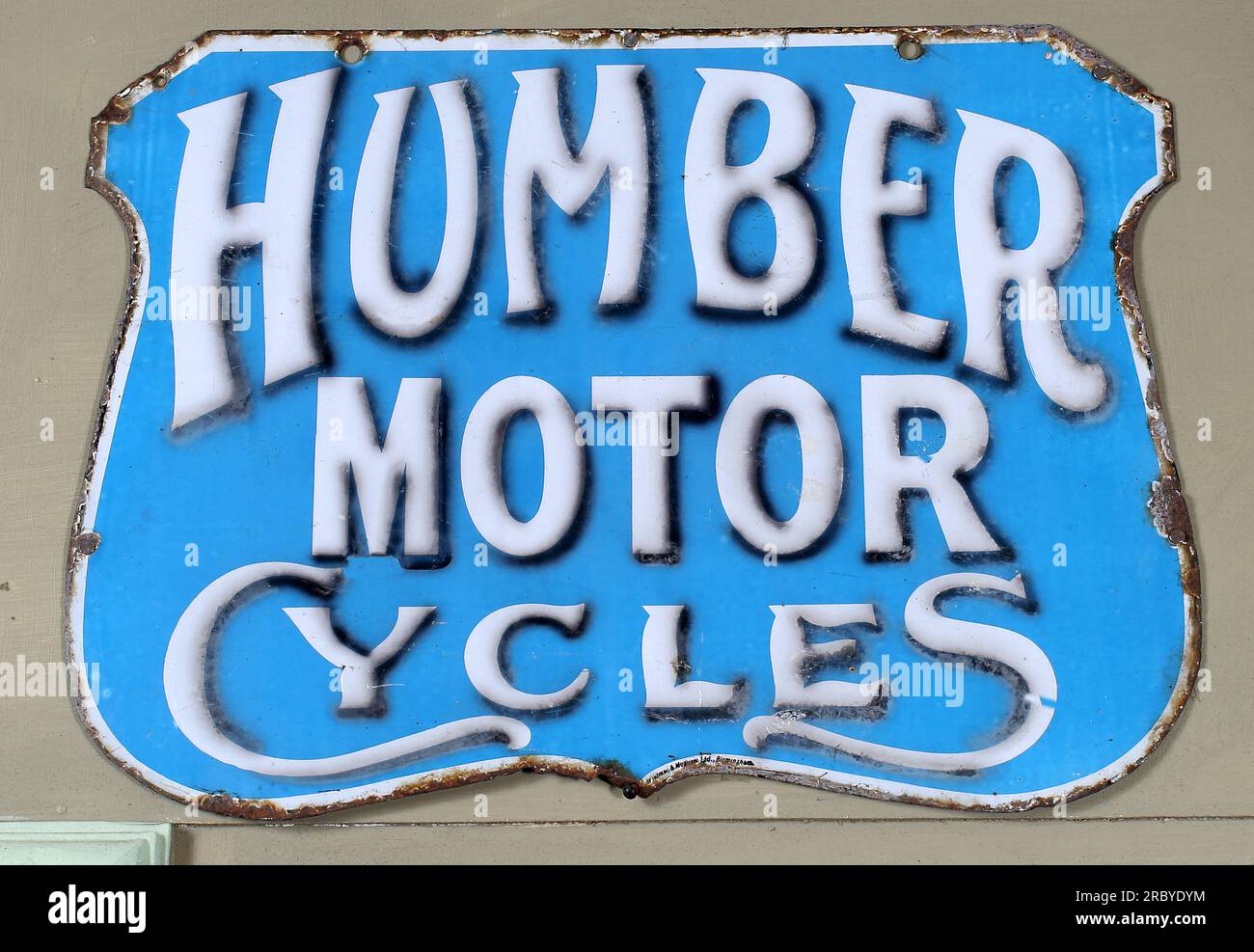 An antique enamel Humber motor cycles sign Stock Photo - Alamy