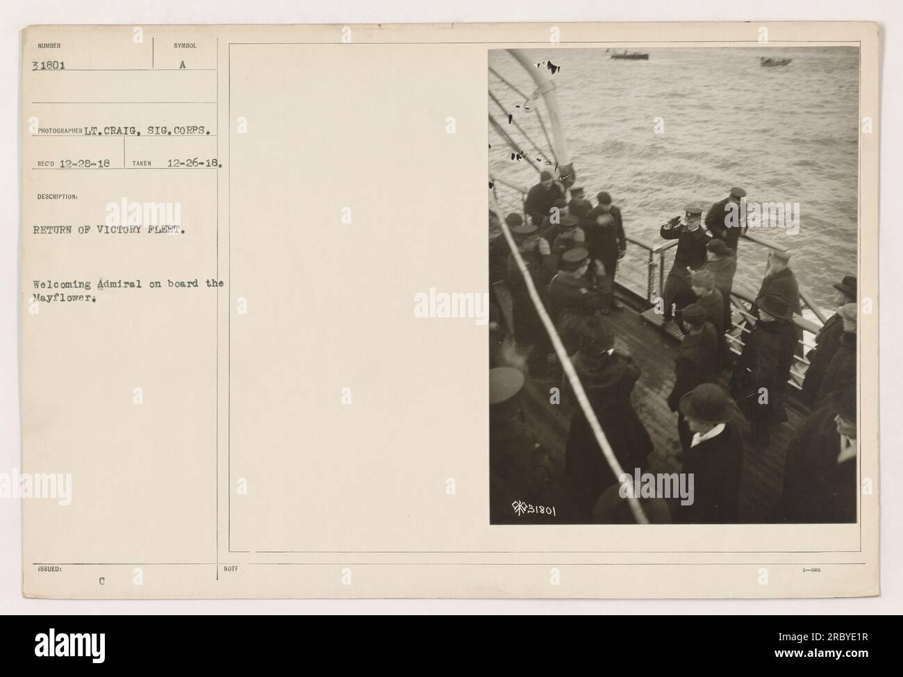 Welcome ceremony for the Admiral aboard the USS Mayflower during the ...