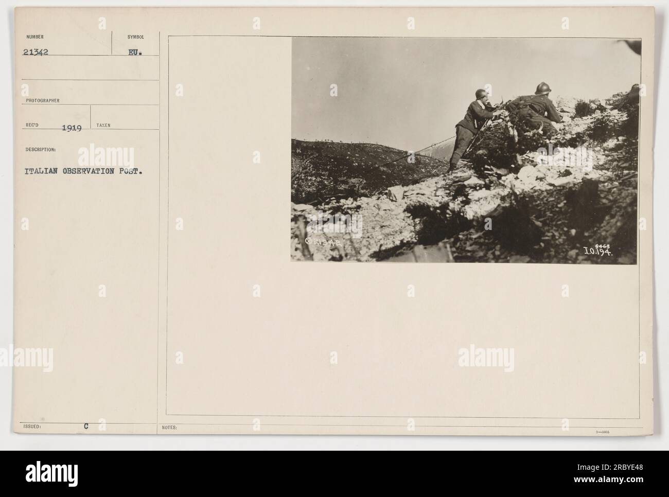 Italian observation post during World War One Stock Photo - Alamy