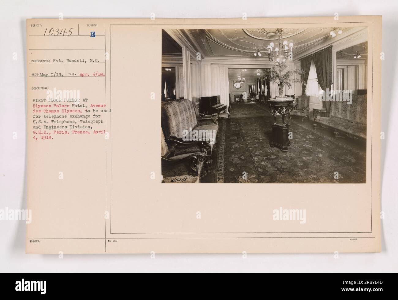 The image shows the first floor parlor at Elysees Palace Hotel on ...