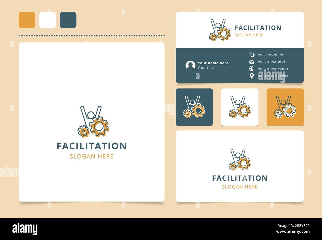 Facilitation logo design with editable slogan. Branding book and ...