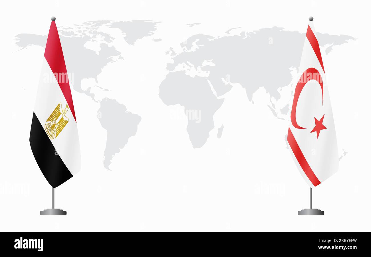 Egypt and Turkish Republic of Northern Cyprus flags for official ...