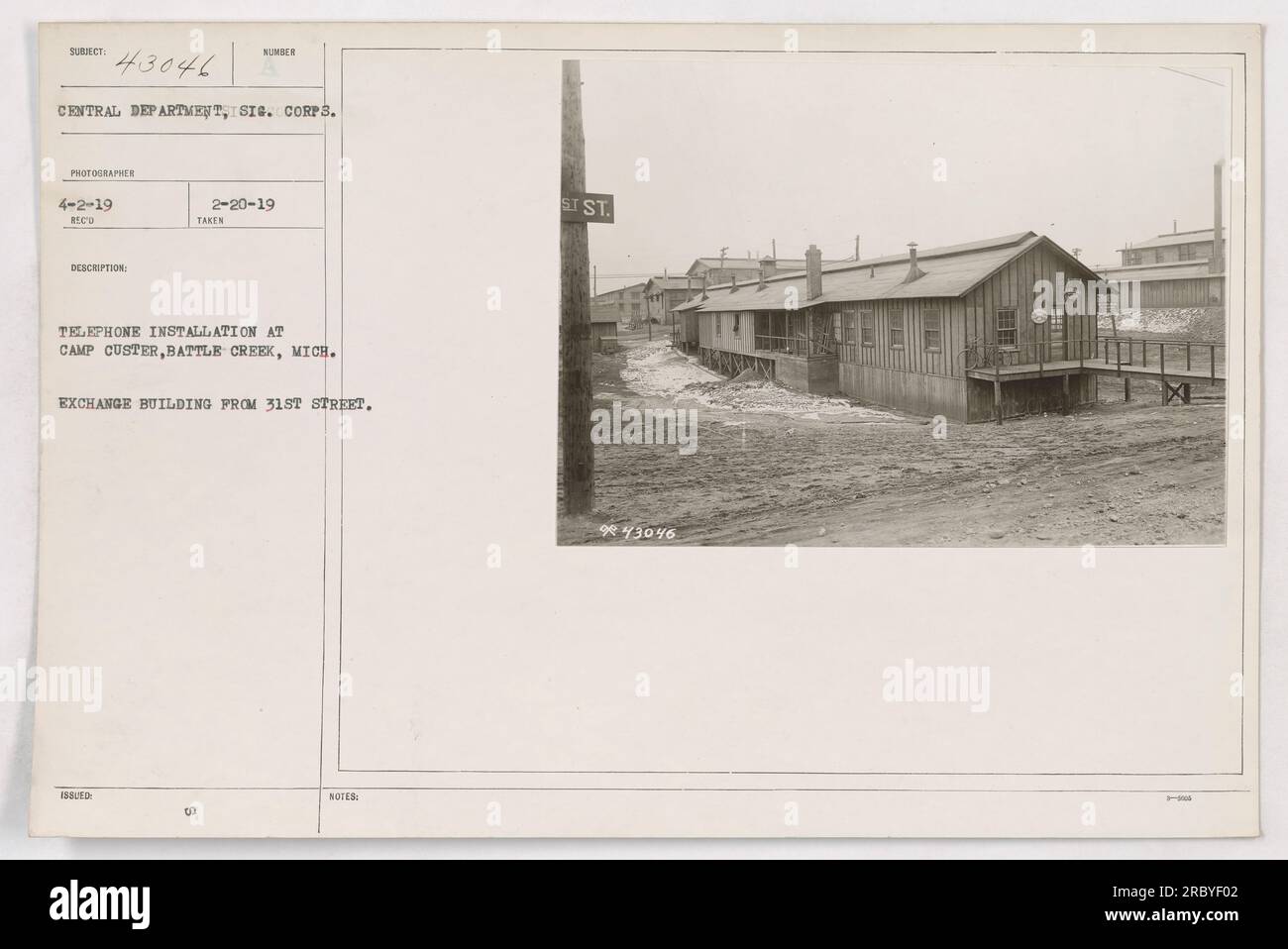 "Photograph of a telephone installation at Camp Custer, Battle Creek ...