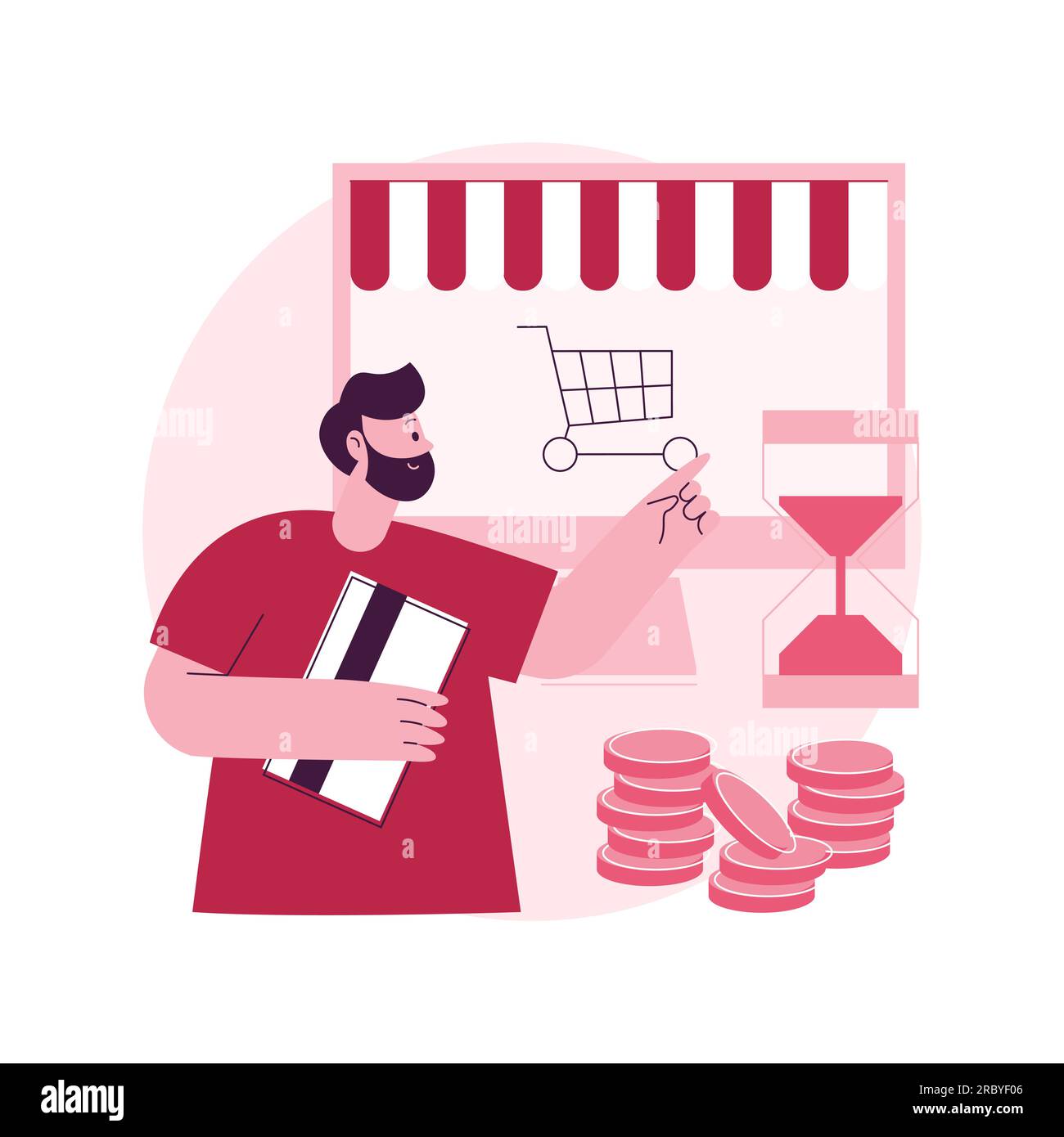 Pending payment abstract concept vector illustration. Money on hold ...