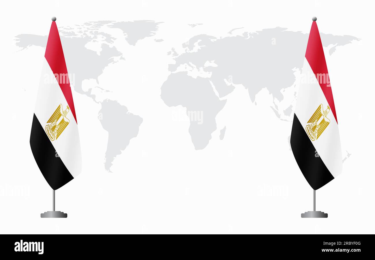 Egypt and Egypt flags for official meeting against background of world map Stock Vector Image ...