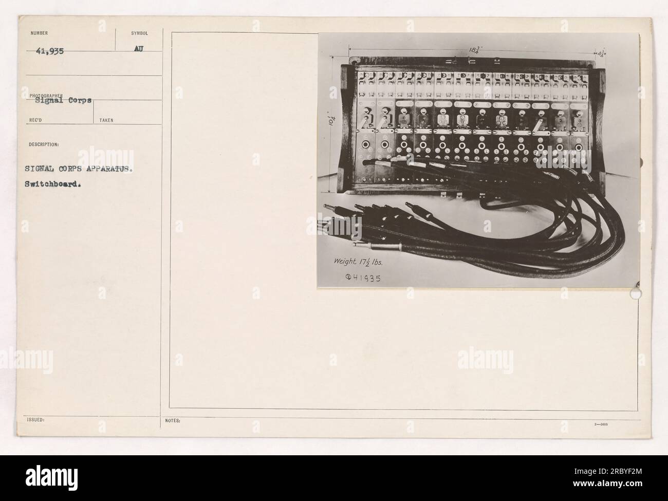 A U.S. Signal Corps operator using a switchboard during World War I ...