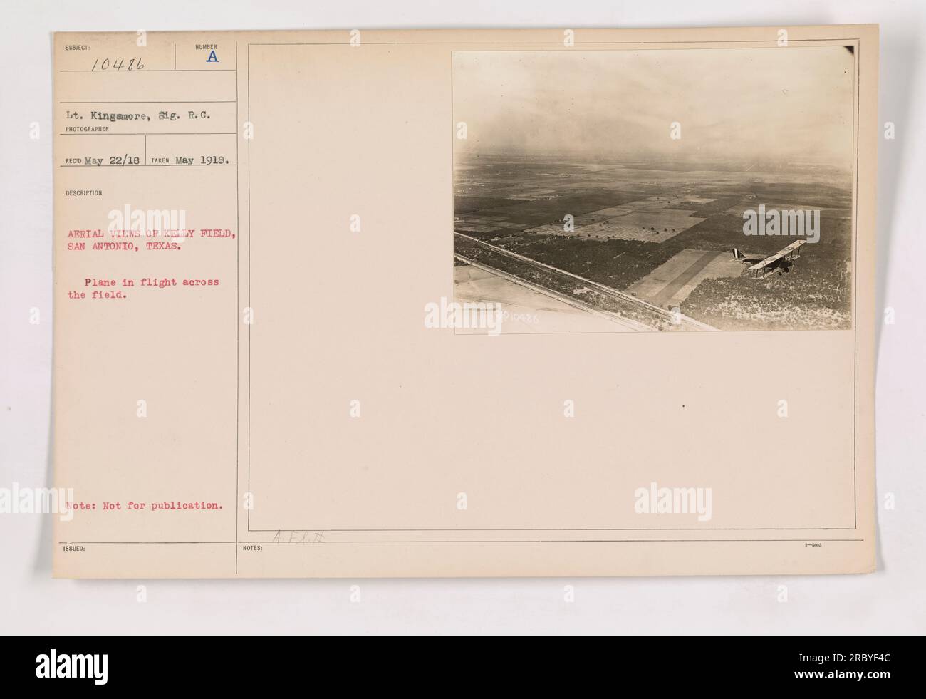 Aerial view of Kelly Field in San Antonio, Texas, taken on May 22, 1918 ...