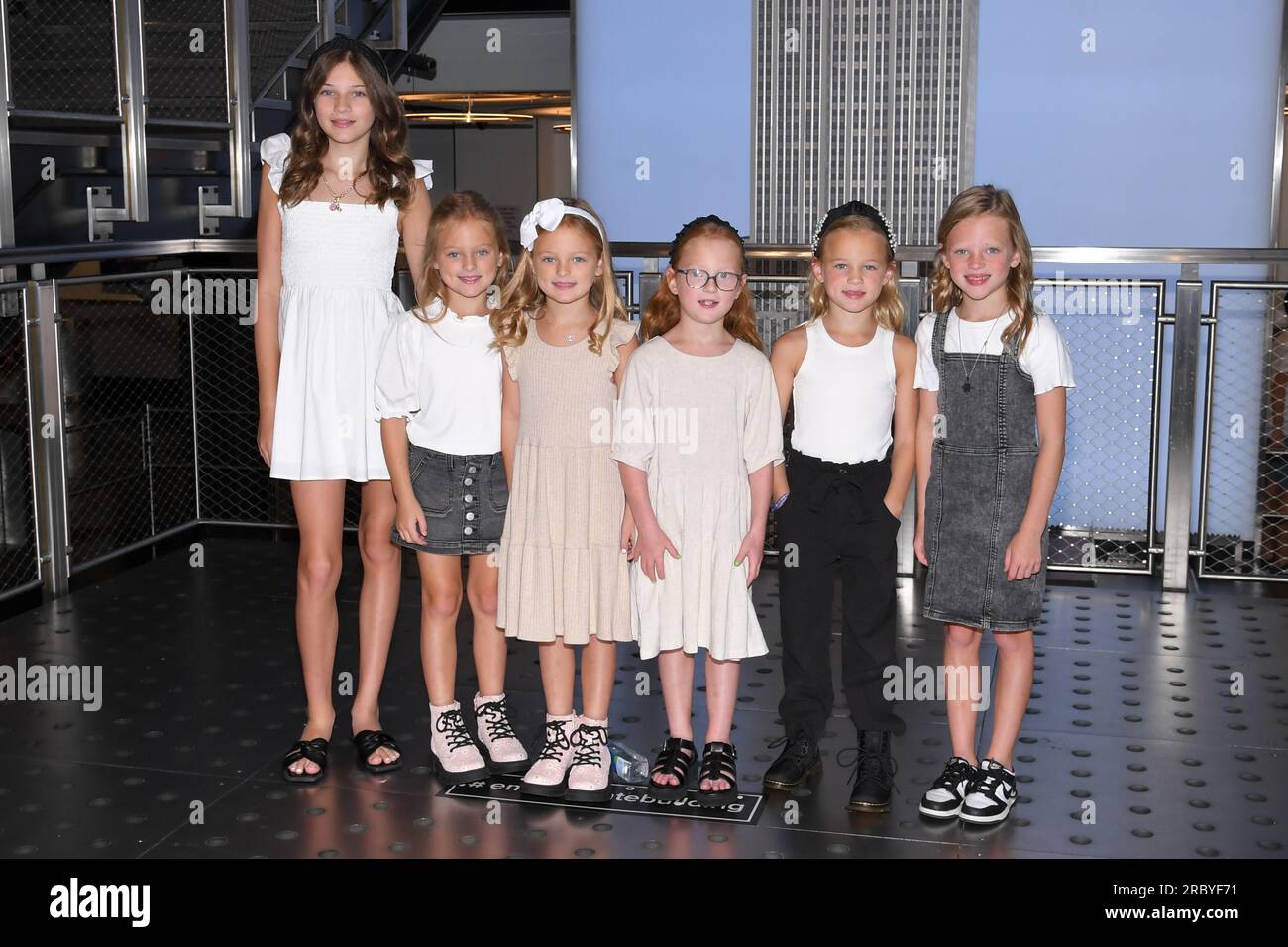 New York, USA. 11th July, 2023. The Busby family, including Blayke ...