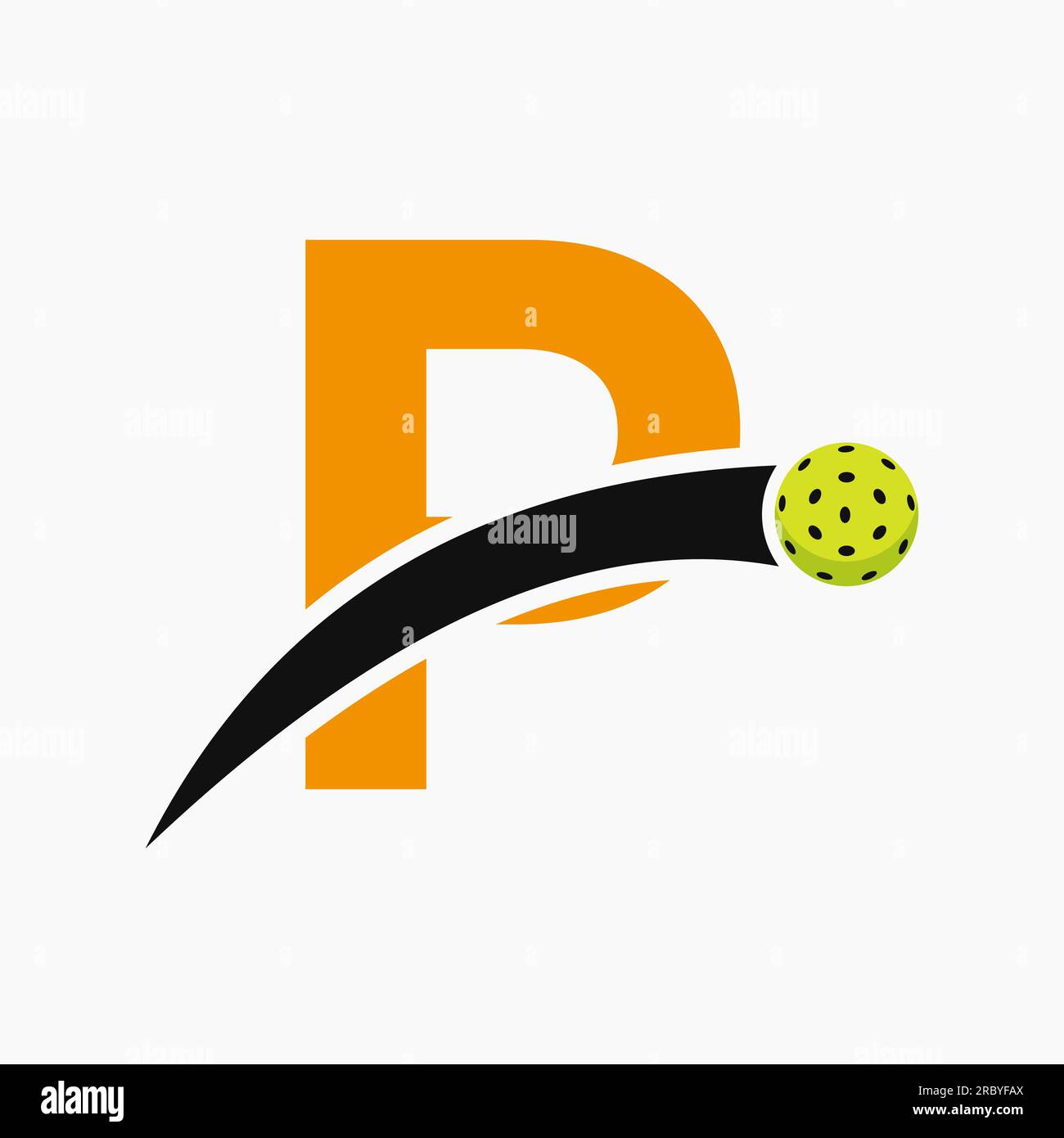 Pickleball Logo On Letter P With Moving Pickleball Icon. Pickleball ...