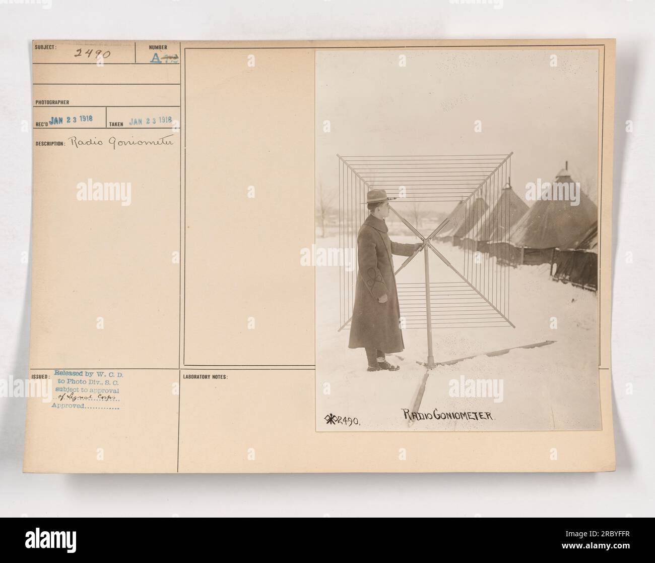 Image showing a radio goniometer being used during World War One. This ...