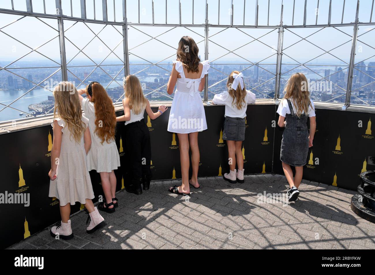New York, USA. 11th July, 2023. The Busby family, including Blayke ...