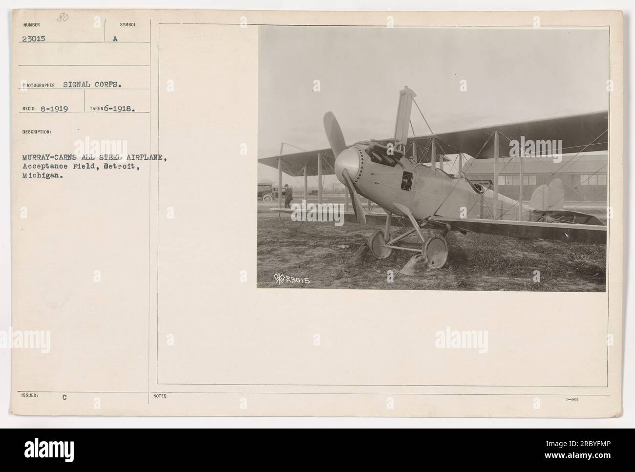 "Photograph of an all steel airplane, known as the Murray-Carns, at the ...
