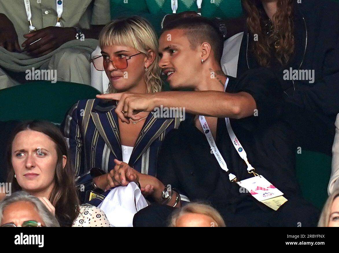 Mia Regan and Romeo Beckham on day nine of the 2023 Wimbledon ...