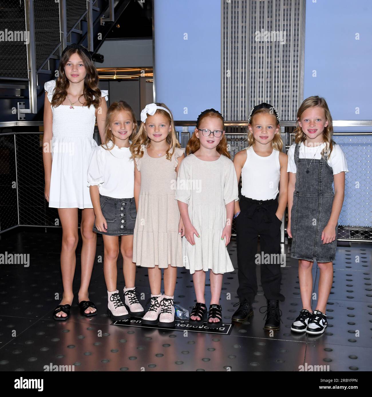 New York, USA. 11th July, 2023. The Busby family, including Blayke ...