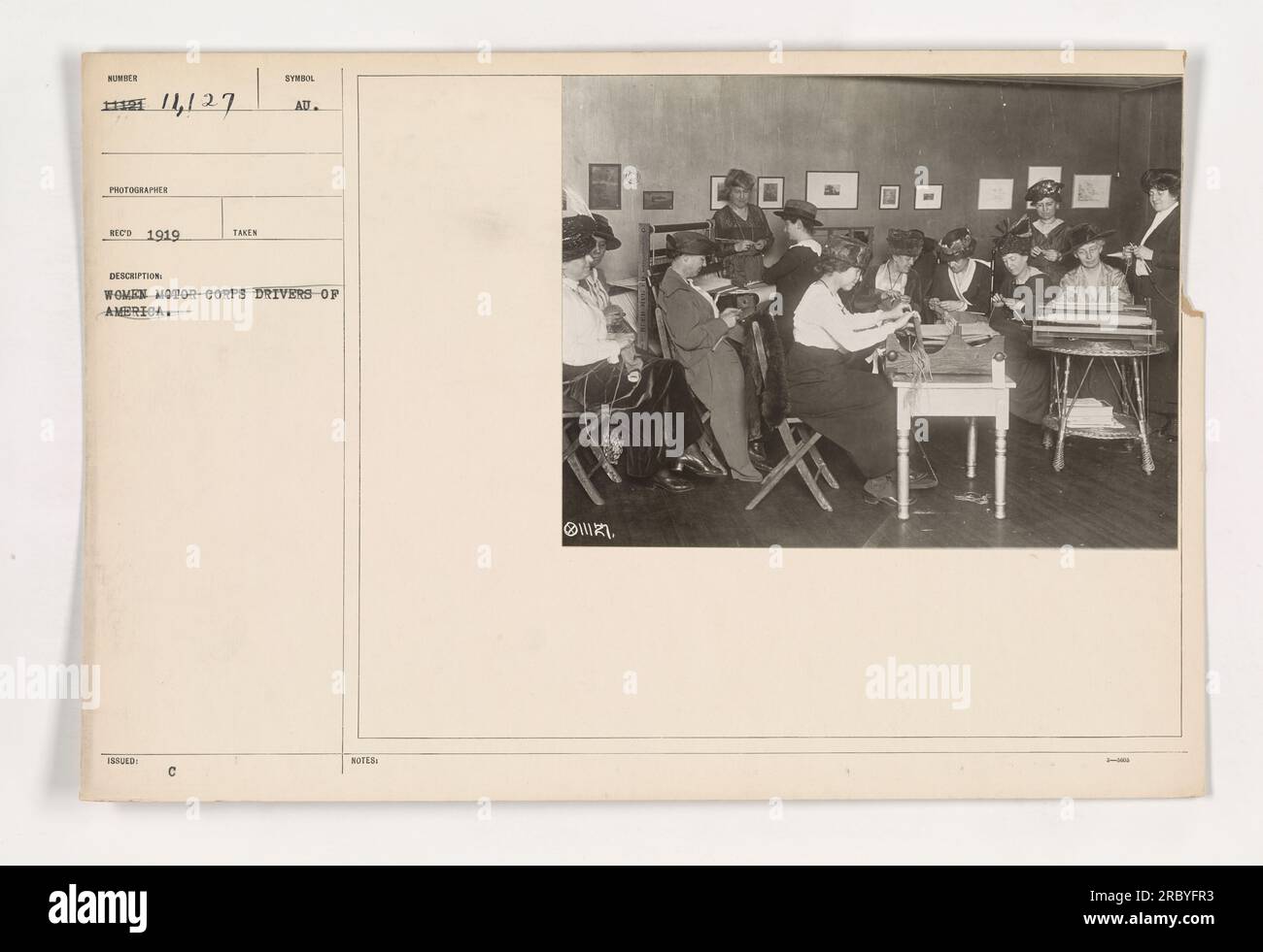 A group of women members of the Women's Motor Corps of America in ...