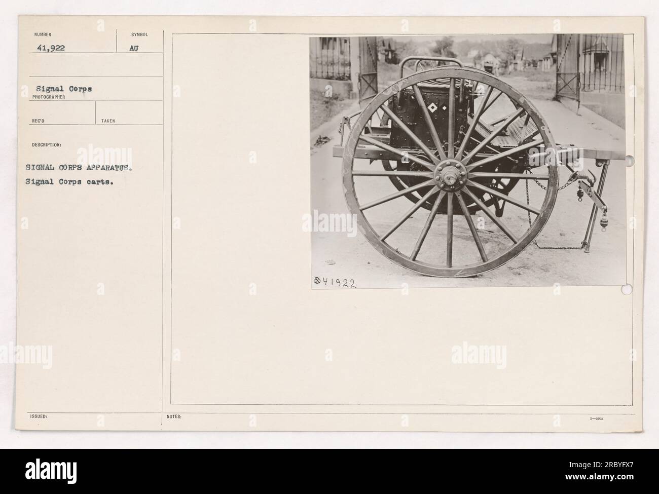 Signal Corps carts equipped with 189 ED Signal Corps apparatus. This ...