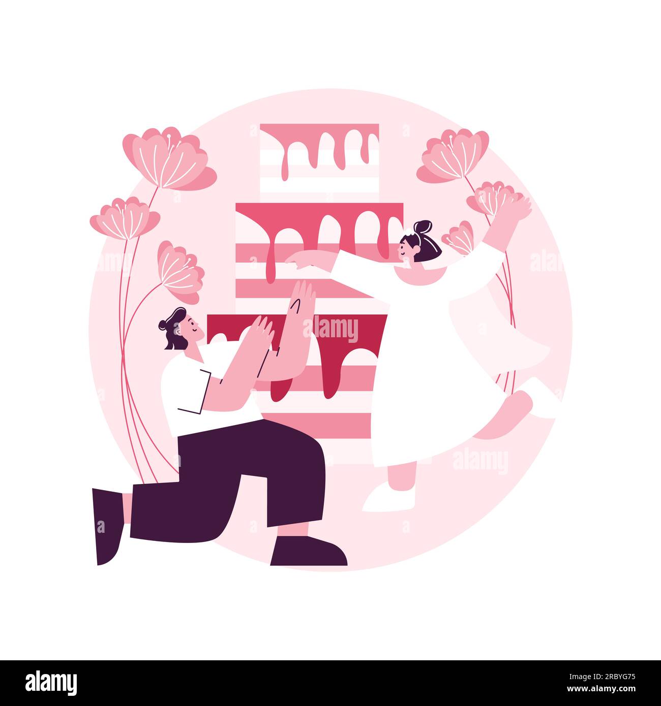 Mixed marriage abstract concept vector illustration. Interracial ...