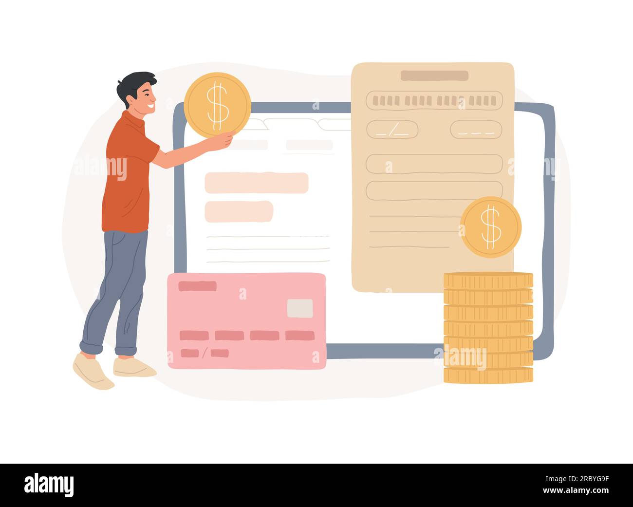 Fees and funding isolated concept vector illustration. Service cost ...