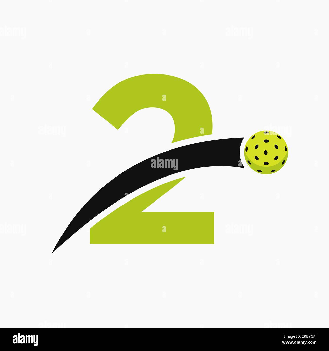 Pickleball Logo On Letter 2 With Moving Pickleball Icon. Pickleball ...