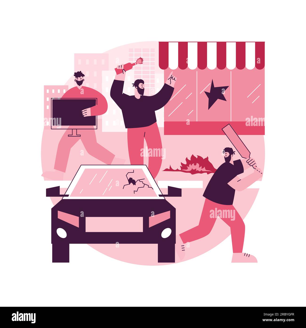 Looting abstract concept vector illustration. Public protest ...