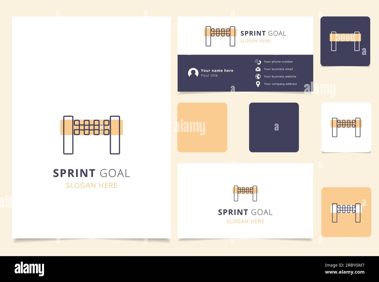 Sprint goal logo design with editable slogan. Branding book and ...